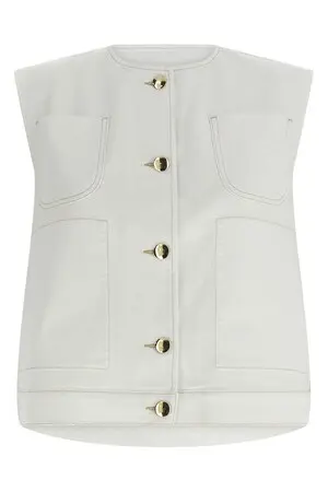 Fabiana Filippi Cotton Denim And Knit Vest