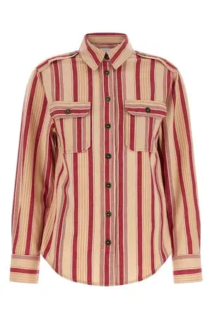 MARANT ETOILE Gelva Striped Cotton Canvas Shirt