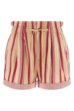 MARANT ETOILE Striped Cotton Canvas Shorts