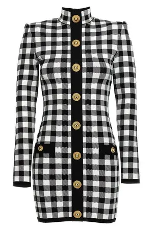 Balmain Vichy Knit Dress