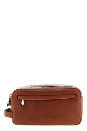 Brunello Cucinelli Leather Makeup Bag - Brown