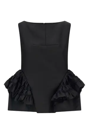 Dries Van Noten Casey Wool And Silk Blend Top - Black