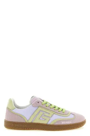Balmain Swan Suede And Mesh Sneakers - Multi