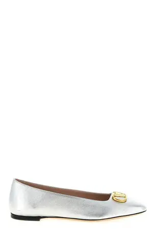 Valentino Garavani Vlogo Signature Ballet Flats - Silver