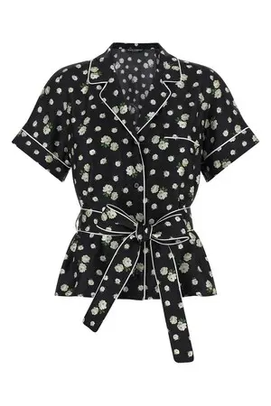Dolce & Gabbana Fiorellini Print Silk Twill Vanity Shirt