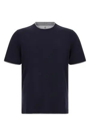 Brunello Cucinelli Double Layer T-shirt - Blue