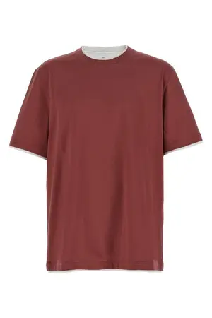 Brunello Cucinelli Double Layer T-shirt - Red