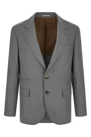 Brunello Cucinelli Hopsack Blazer - Gray