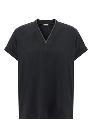 Brunello Cucinelli Stretch Mélange Cotton T-shirt - Gray