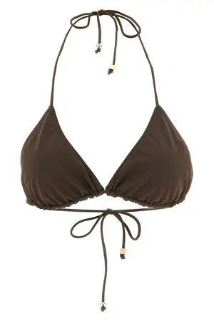 Jacquemus Le Haut De Plage Triangle' Bikini Top - Brown