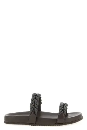 Brunello Cucinelli Precious Braided Straps Sandals - Brown
