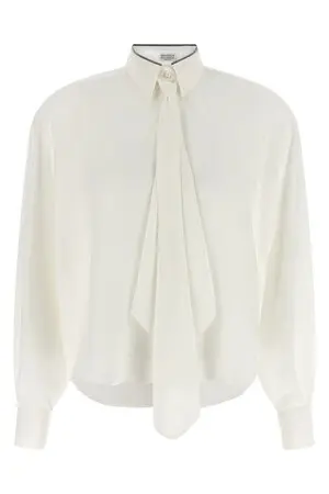 Brunello Cucinelli Silk Shirt With Removable Tie