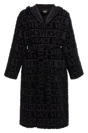 Versace Allover' Bathrobe - Black