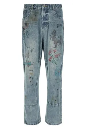 FOUND Hand Art' Jeans - Blue