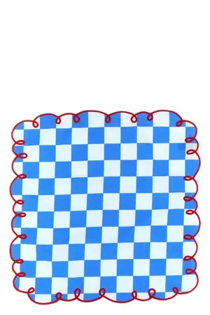 BITOSSI Set Of 2 Napkins With Scalloped Edge - Light Blue