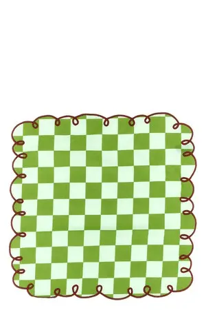 BITOSSI Set Of 2 Napkins With Scalloped Edge - Green