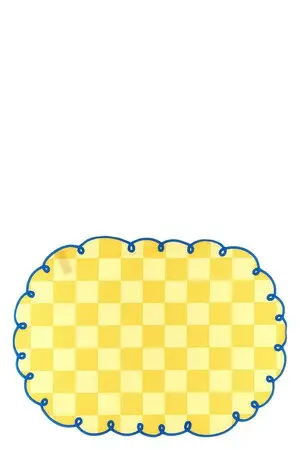 BITOSSI Set Of 2 Placemats With Scalloped Edge - Yellow