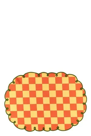 BITOSSI Set Of 2 Placemats With Scalloped Edge - Orange