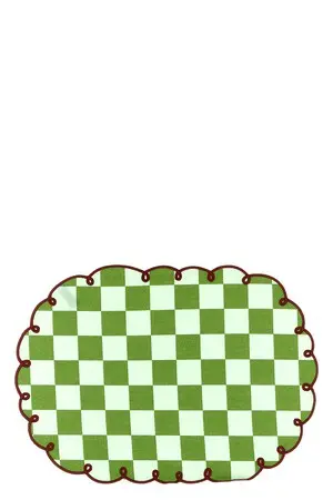 BITOSSI Set Of 2 Placemats With Scalloped Edge - Green