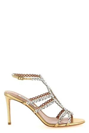 AQUAZZURA Mooncrush Laminated Leather Sandals