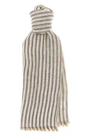 Brunello Cucinelli Sparkling' Linen Scarf - Brown