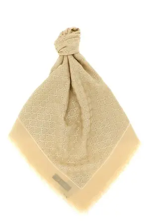 Gucci Gg Lamé Shawl - Beige