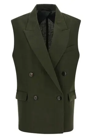 Max Mara Mstaia Linen Waistcoat - Green