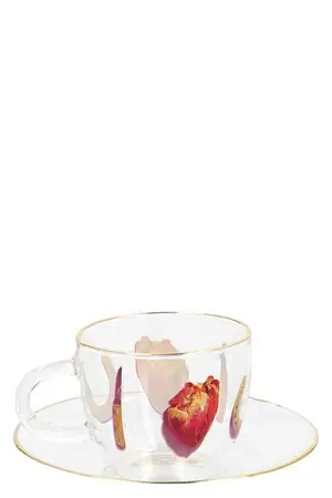 SELETTI I Love You' Coffee Cup And Saucer - Transparent