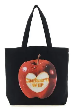 Carhartt Work In Progress Canvas Graphic Tote' Shopping Bag - Black
