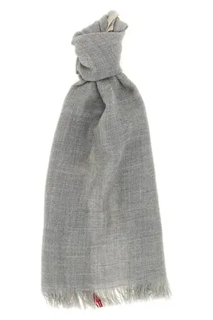 Brunello Cucinelli Contrast Border Scarf - Gray
