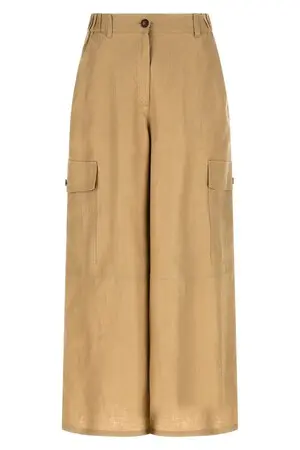 Max Mara Linen Cargo Trousers - Beige