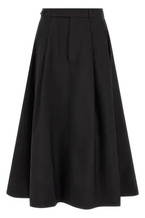 Brunello Cucinelli Sartorial Techno Cotton Midi Skirt - Black