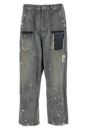 Mihara Yasuhiro Jacquard Striped Denim Bush Pants