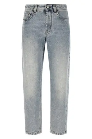 Brunello Cucinelli Baggy Tapered' Jeans - Light Blue