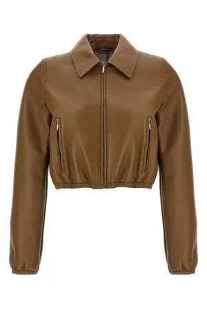 Gucci Cropped Leather Jacket