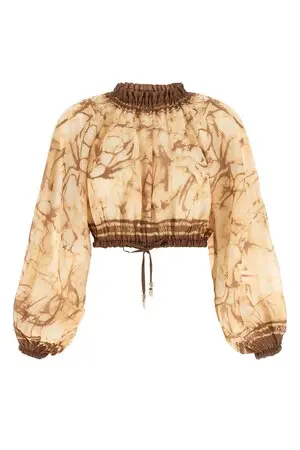 Zimmermann Indra Tie Dye Ramie Top - Beige