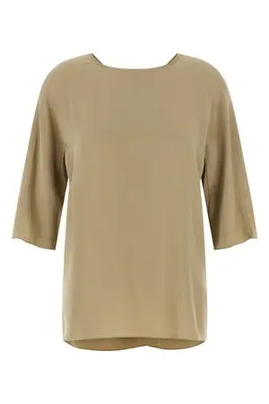 Max Mara Silk Crepe De Chine Blouse - Beige