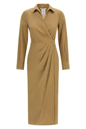 Max Mara Mxmbeta Cotton Poplin Wrap Dress - Beige