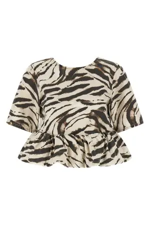 GANNI Zebra Denim Top
