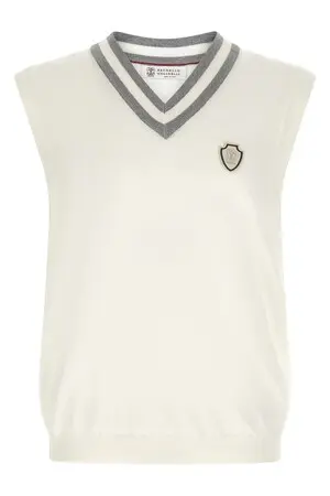 Brunello Cucinelli Logo Patch Knit Vest