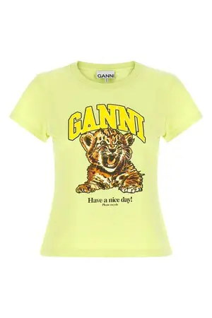 GANNI Tiger Cotton Jersey T-shirt
