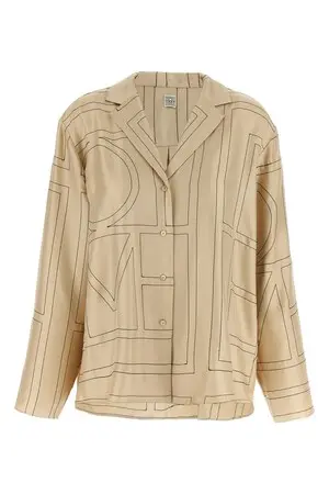 TOTÊME TOTEME Silk Twill Monogram Shirt