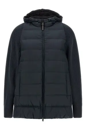 Brunello Cucinelli Shiny Zipper Pull' Down Jacket - Blue