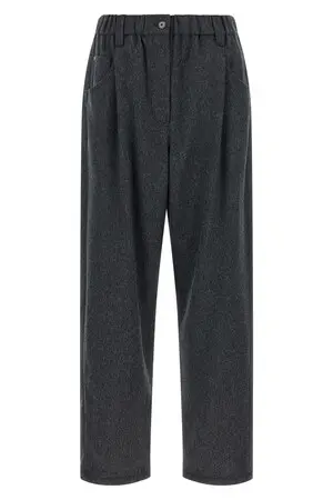 Brunello Cucinelli Mélange Wool Trousers - Gray