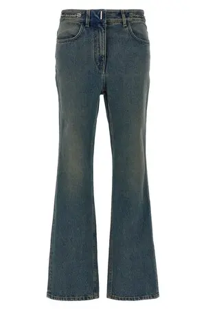 Givenchy Denim Jeans With Logo Chain - Blue