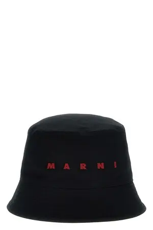 Marni Logo Embroidery Bucket Hat - Black