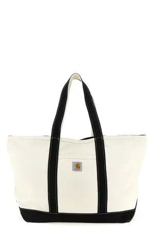 Carhartt Work In Progress Canvas Beach Tote' Shopping Bag - White/black