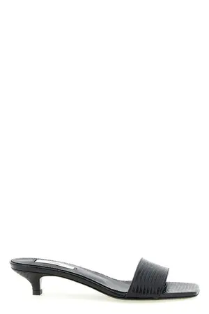 TOTEME Lizard Leather Sandals - Black