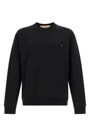 Valentino Garavani Vgold Cotton Blend Sweatshirt - Black