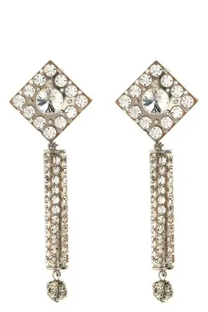 Alessandra Rich Crystal Earrings - Silver